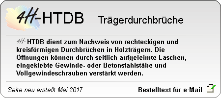 4H-HTDB Trägerdurchbrüche